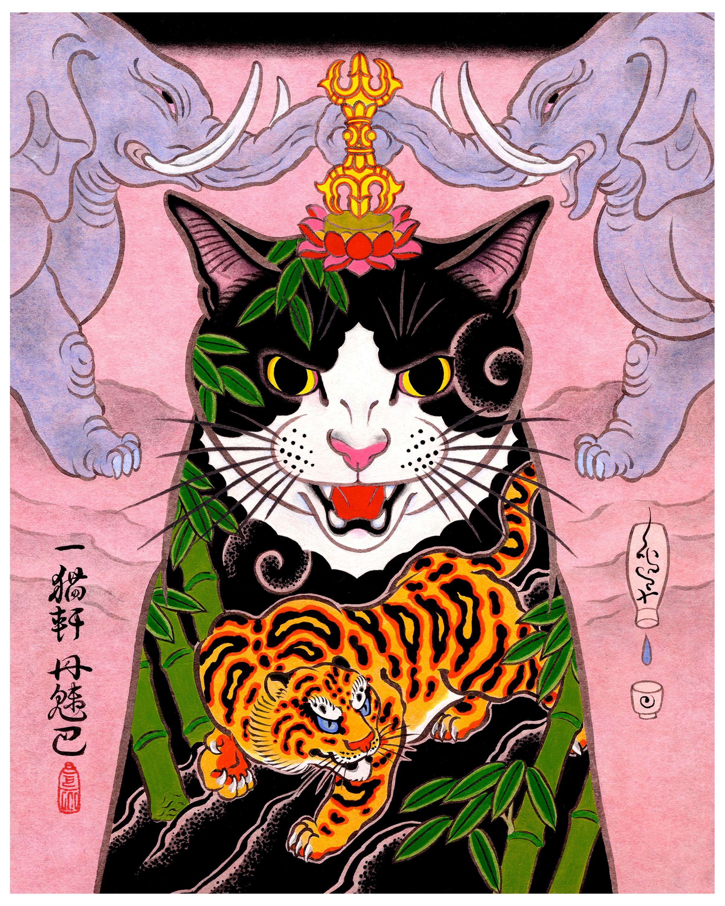 Elephant Cat Print – Monmon Cats