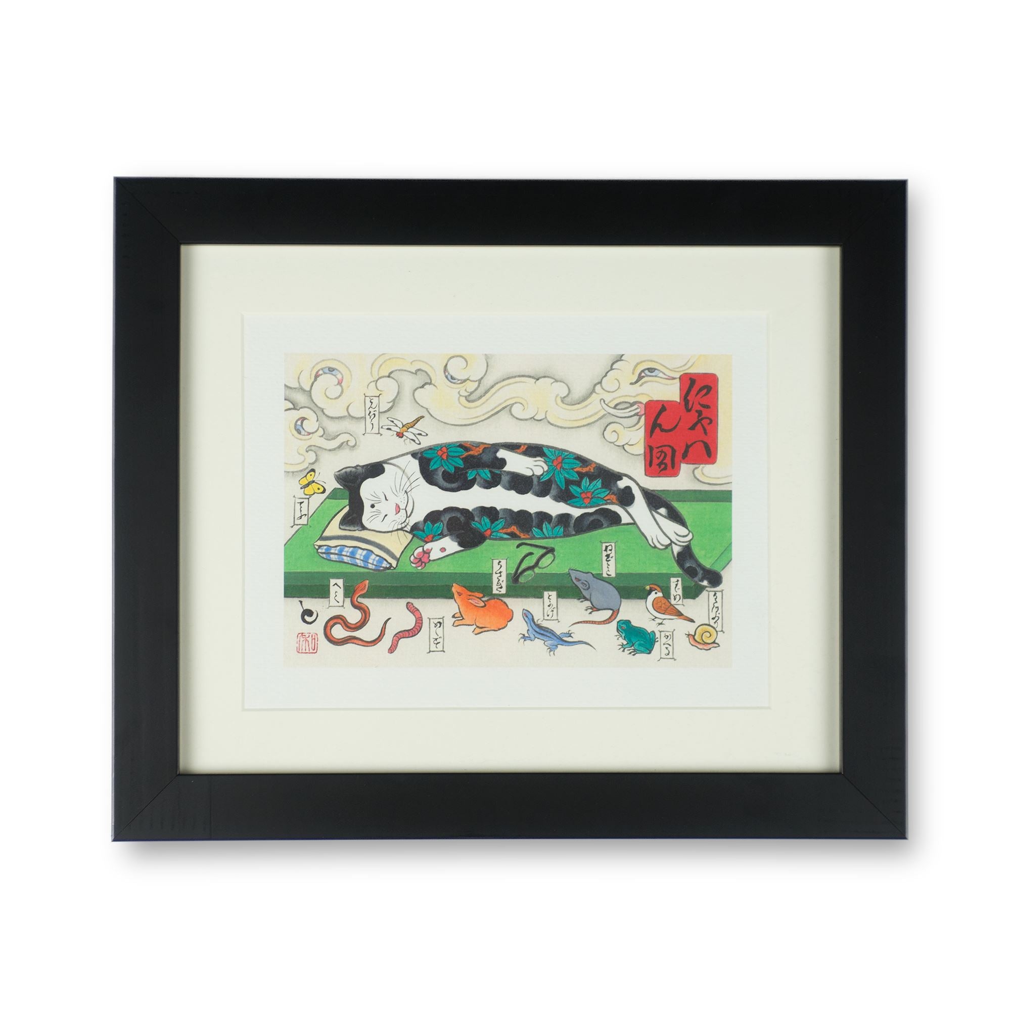 Framed Nirvana Cat Print – Monmon Cats